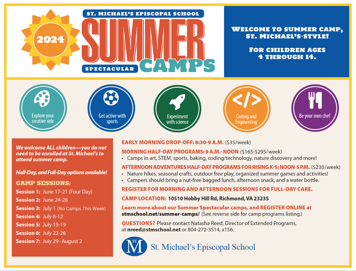 St M Summer Spectacular Camps - St. Michael's Episcopal School